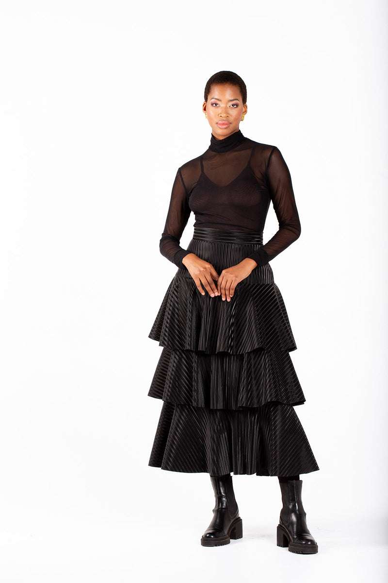 Fluidity Waterfall Pleather skirt – The Space SA