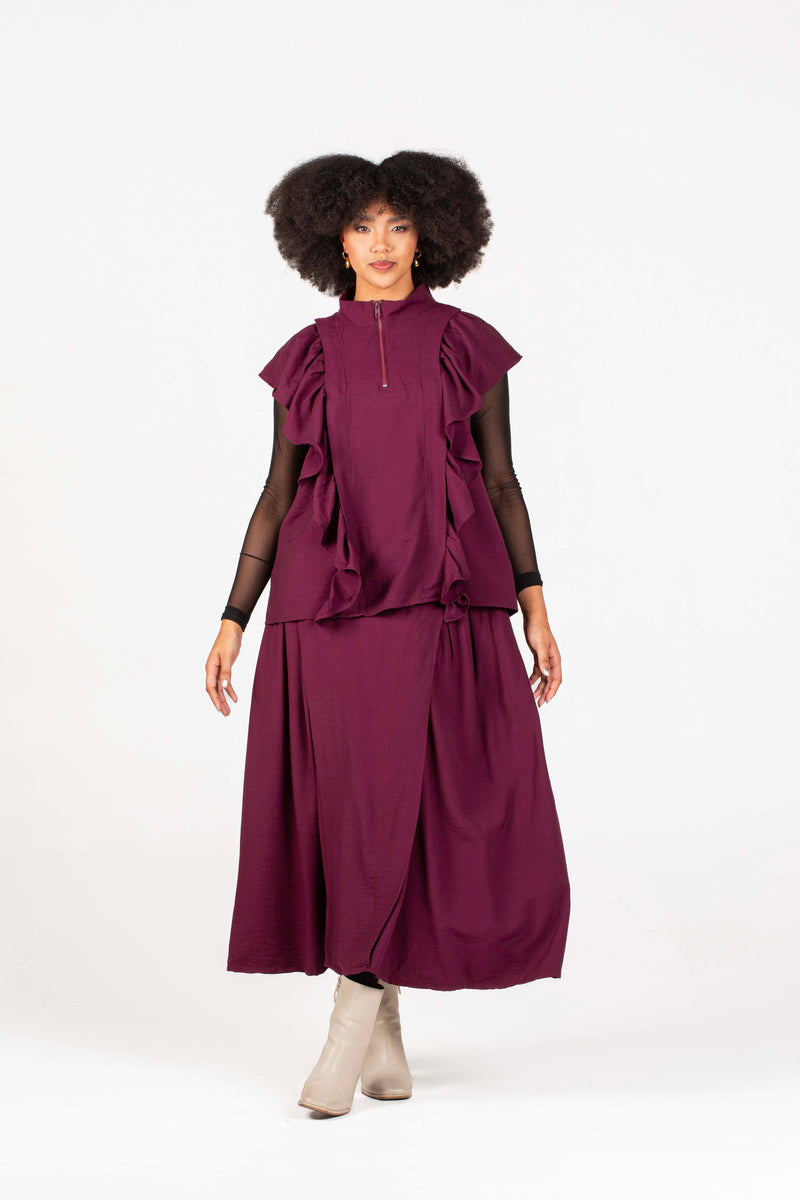 Colleen Eitzen Burgundy Twill Airflow Luna Top – The Space SA